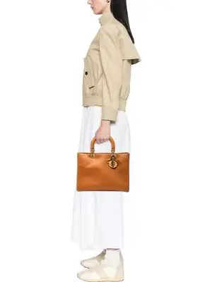Dior 2002 Large Calfskin Lady Satchel - Gold