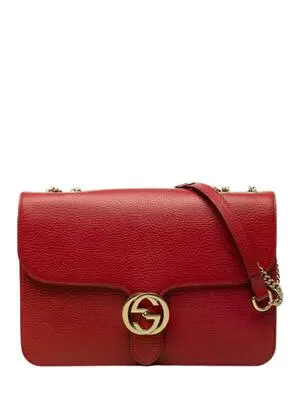 Gucci Leather Interlocking G Crossbody Bag - Red