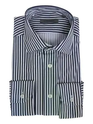 Corneliani Striped Stretch-fabric Shirt - Blue