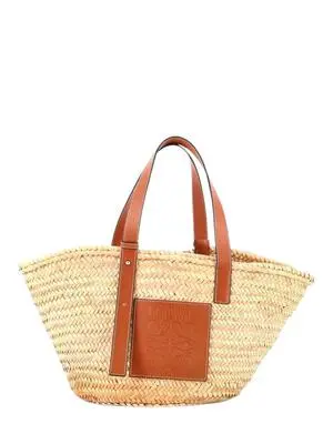 Loewe Basket Raffia Medium Tote Bag - Brown