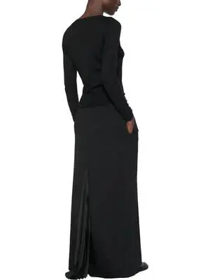 JIL SANDER Pleated Insert Maxi Skirt - Black