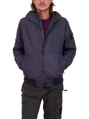 Stone Island Crinkle Reps Hooded Jacket - Blue