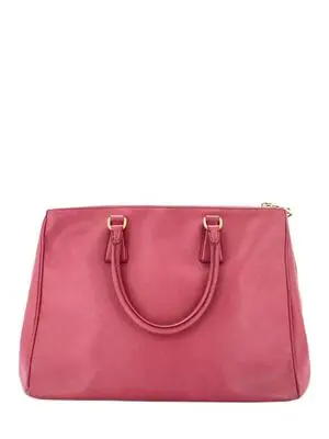 Prada Double Zip Lux Saffiano Leather Large Tote Bag Pink