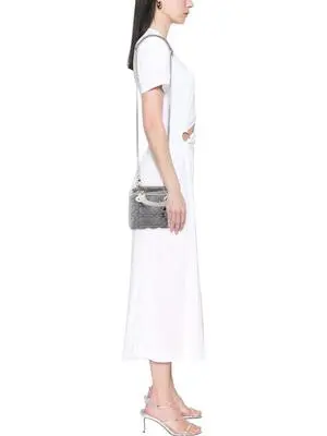 Dior Christian Dior Mini Velvet Cannage Lady Dior Satchel Grey