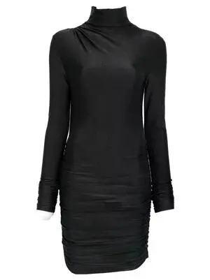 ANDAMANE The Attico Oleandra Ruched High-Neck Mini Dress