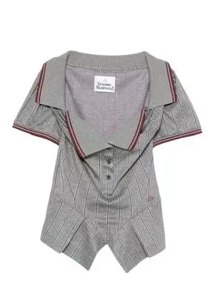 VIVIENNE WESTWOOD Vivienne Westwood Pinstriped Peplum Top Grey
