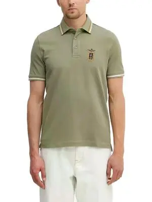 AERONAUTICA MILITARE Logo-embroidered Tipped Polo Shirt - Green