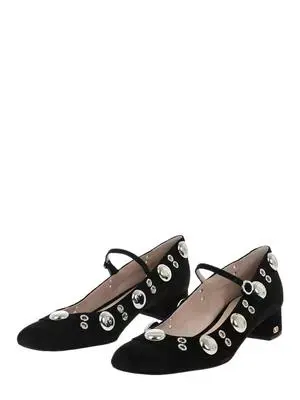 Valentino Garavani Embellished Mary Jane Pumps - Black