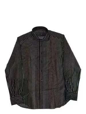 Corneliani Striped French-collar Shirt - Brown