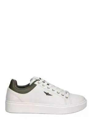 AERONAUTICA MILITARE Logo Plaque Lace-up Sneakers - White