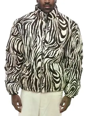 ERL Quilted Animal-print Padded Jacket - Brown