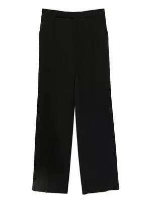 Saint Laurent Pressed Crease Wide-leg Trousers - Black