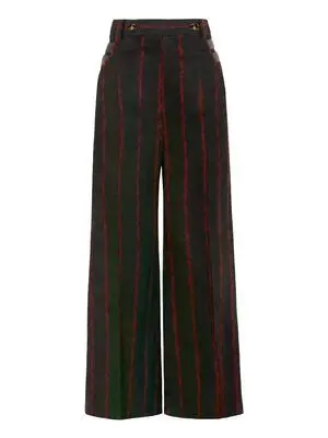 VIVIENNE WESTWOOD High-rise Wide-leg Trousers With Sculptural Waist Straps - Grey