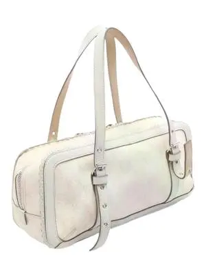 Loewe 2000s Anagram Ribbon Tote Bag - White