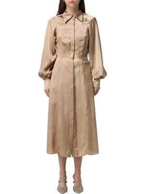 CRIDA MILANO Windosr Satin Midi Dress - Neutrals
