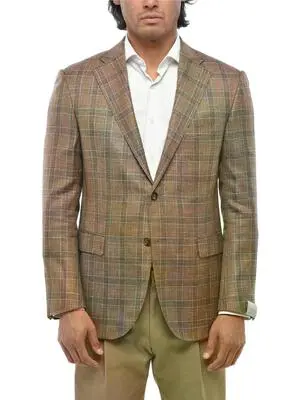 Corneliani Academy Check-pattern Blazer - Brown