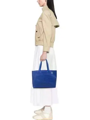 LOEWE 2015 Anagram Embossed Leather T Shopper Tote Bag