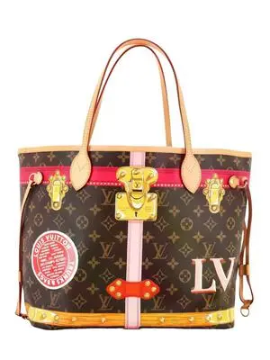 LOUIS VUITTON Neverfull Mm Limited Edition Summer Trunks Monogram Canvas Tote Bag - Brown