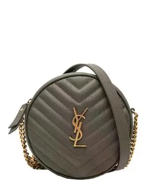 Saint Laurent Round Vinyl Camera Bag - Grey