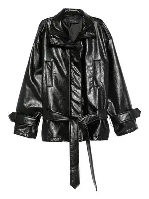 Federica Tosi Belted Zip-up Jacket - Black