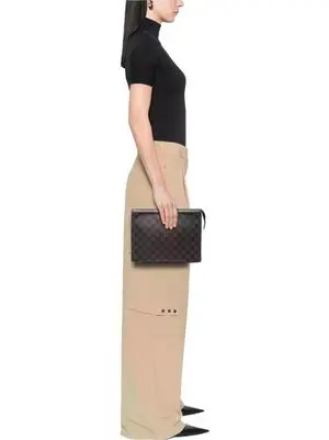LOUIS VUITTON Damier Graphite Pochette Voyage Mm Clutch Bag - Black
