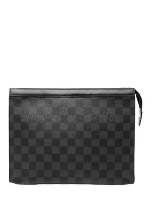 LOUIS VUITTON Damier Graphite Pochette Voyage Mm Clutch Bag - Black