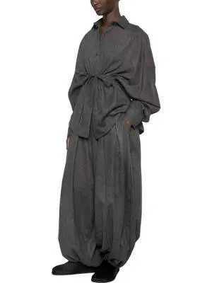 THELATEST Pleated Balloon-hem Wide-leg Pants - Grey