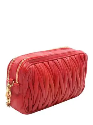 Miu Miu 2000s Logo-plaque Shoulder Bag - Red