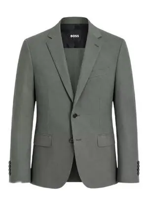 BOSS Single-breasted Notched-lapels Suit Jacket - Grey