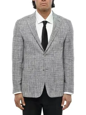 Corneliani Single-breasted Tweed Blazer - Blue