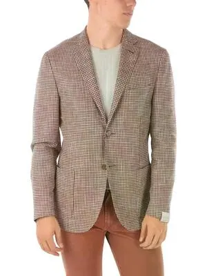 Corneliani Pied-de-poule Single-breasted Blazer - Brown