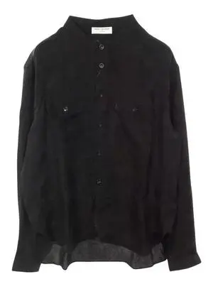 Saint Laurent 2010s Collarless Patterned Shirt - Black
