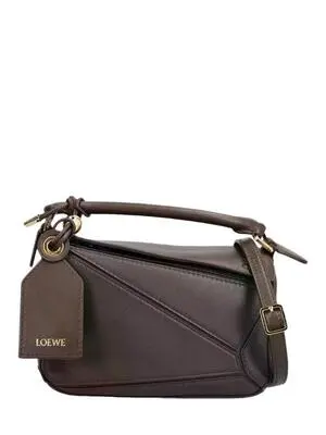 Loewe Mini Featherlight Puzzle Bag In Nappa Lambskin - Brown