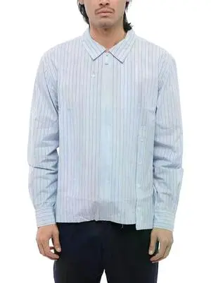 John Richmond Striped Zip-fastening Shirt - Blue