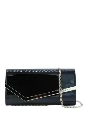 JIMMY CHOO Emmie Patent Leather Clutch Bag - Black