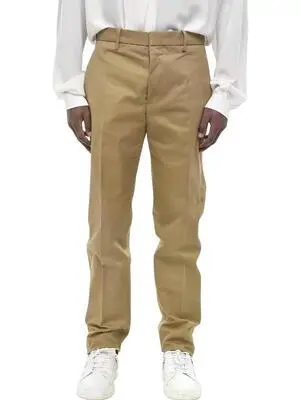 JIL SANDER Flat-front Cotton-twill Trousers - Neutrals