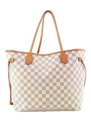 LOUIS VUITTON Neverfull Nm Damier Mm Tote Bag White