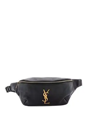 Saint Laurent Classic Monogram Leather Belt Bag - Black