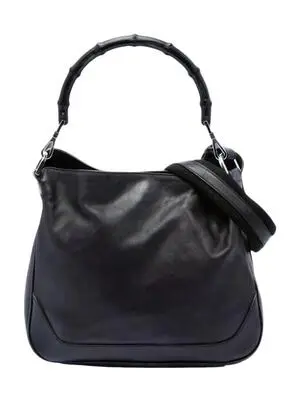 Gucci Leather Bamboo Satchel - Black