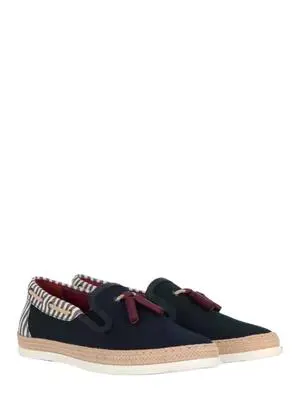 TOD'S Striped Loafers With Tassel Detail - Blue