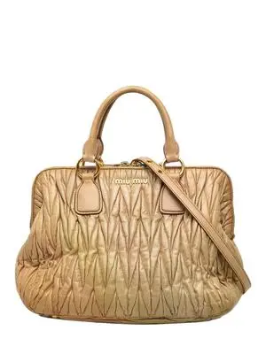 Miu Miu 2010 Matelasse Nappa Satchel - Neutrals