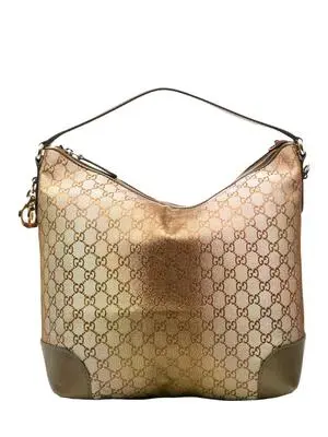 Gucci Gg Lurex Heart Bit Shoulder Bag - Brown