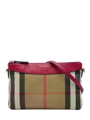 Burberry House Check Canvas Derby Peyton Crossbody Bag - Brown