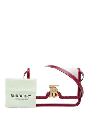 Burberry Small Canvas Tb Flap Crossbody Bag - Red