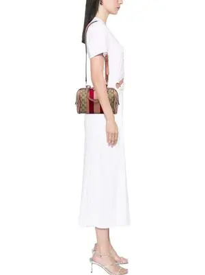 Gucci 2016-2026 Small Gg Canvas Web Joy Boston Bag Satchel - Neutrals