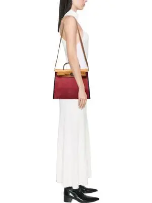 Hermès 2014 Toile Herbag Zip 31 Satchel - Red