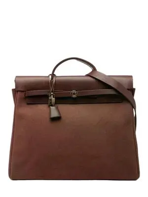 Hermès 2002 Toile Herbag Gm Satchel - Brown