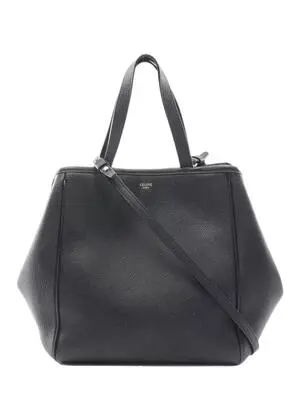 Celine 2000s Small Folded Cabas Tote Bag - Black