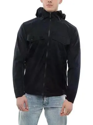 Woolrich Mesh Grid-texture Hooded Jacket - Blue