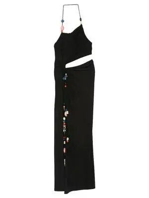 Cult Gaia Macie Bead-embellished Cut-out Maxi Dress - Black